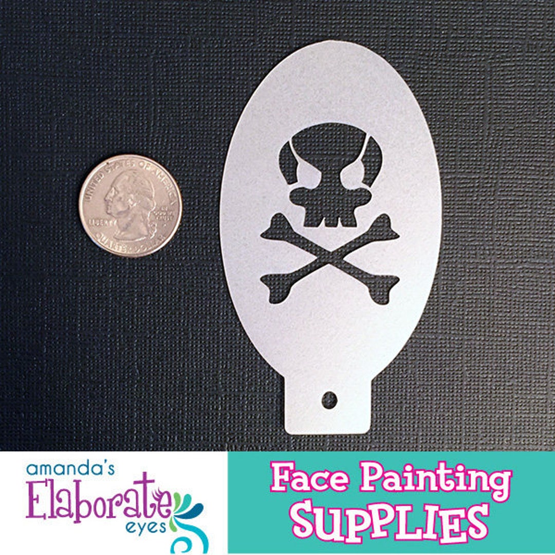 SKULL X BONES - Face Painting Stencil (mini) - Etsy