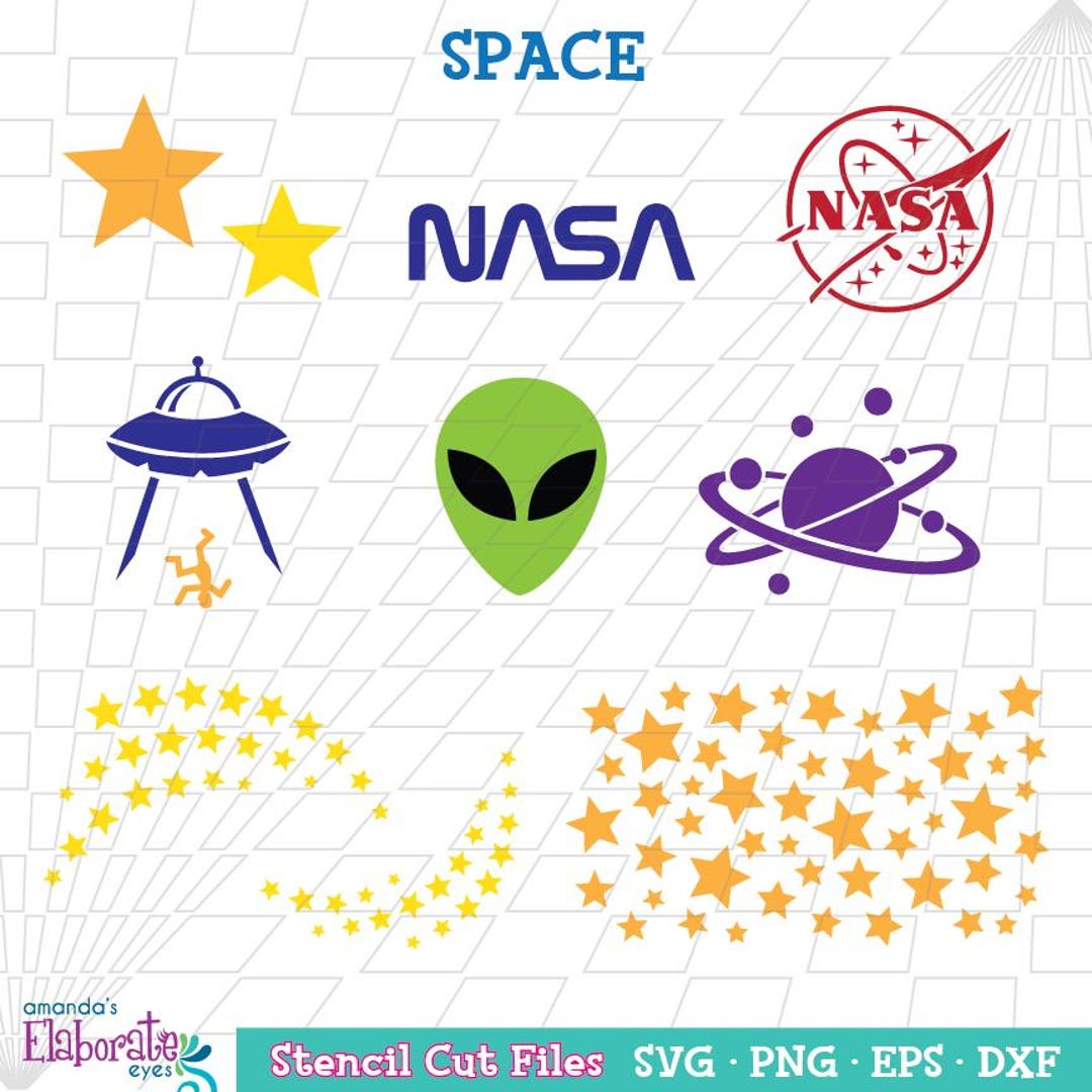 SPACE Stencil Set - Svg Eps Png Dxf - Perfect for Face Painting ...