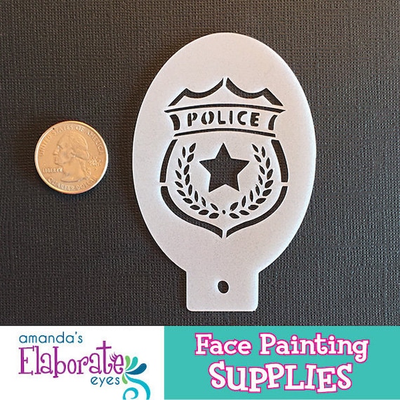 POLICE BADGE Face Painting Stencil mini | Etsy