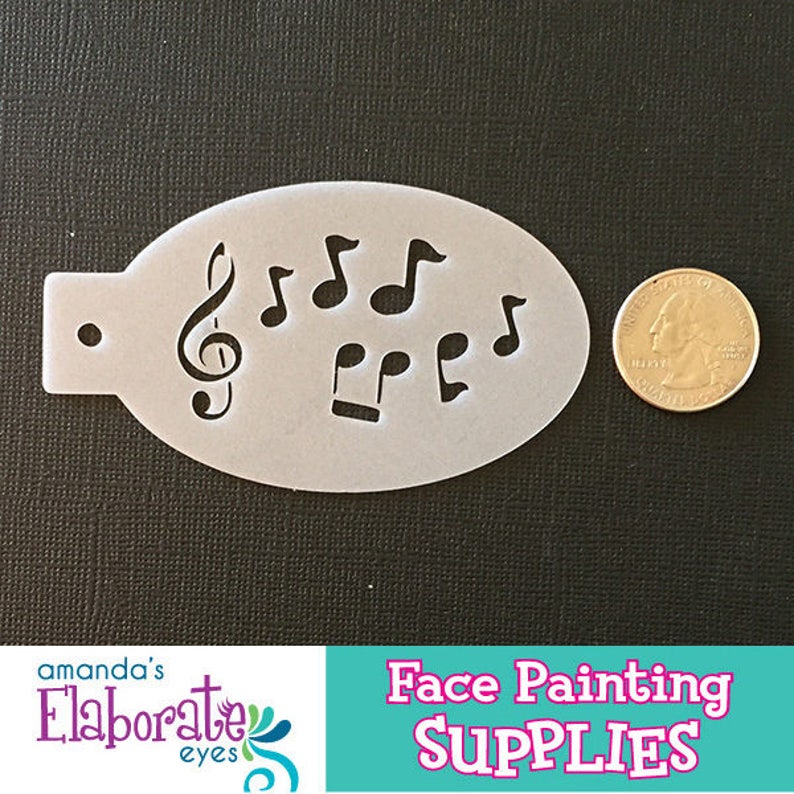 MUSIC NOTES Face Painting Stencil mini | Etsy