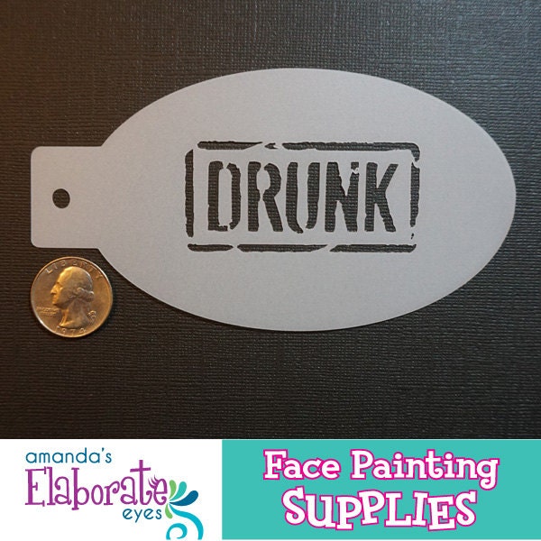 DRUNK STAMP Face Painting Stencil mini - Etsy Finland