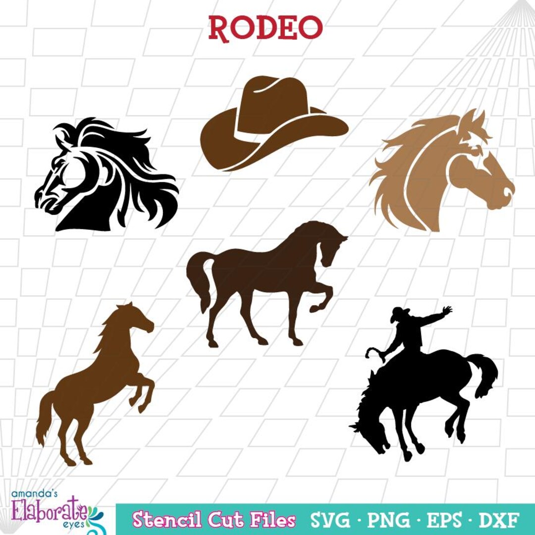 RODEO Stencil Set - Svg Eps Png Dxf - Perfect for Face Painting ...