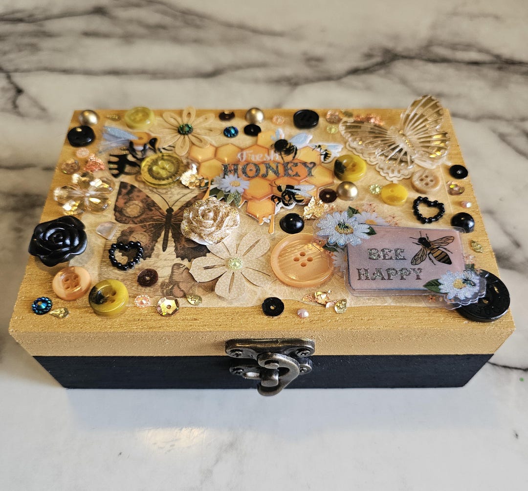 Honey Bee Wooden Decorative Box for Jewelry - Etsy