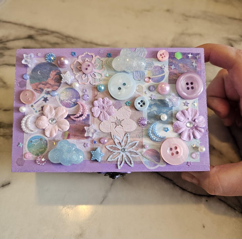 Dreamy Pastel Sunset Purple Wooden Decorative Box for Jewelry - Etsy