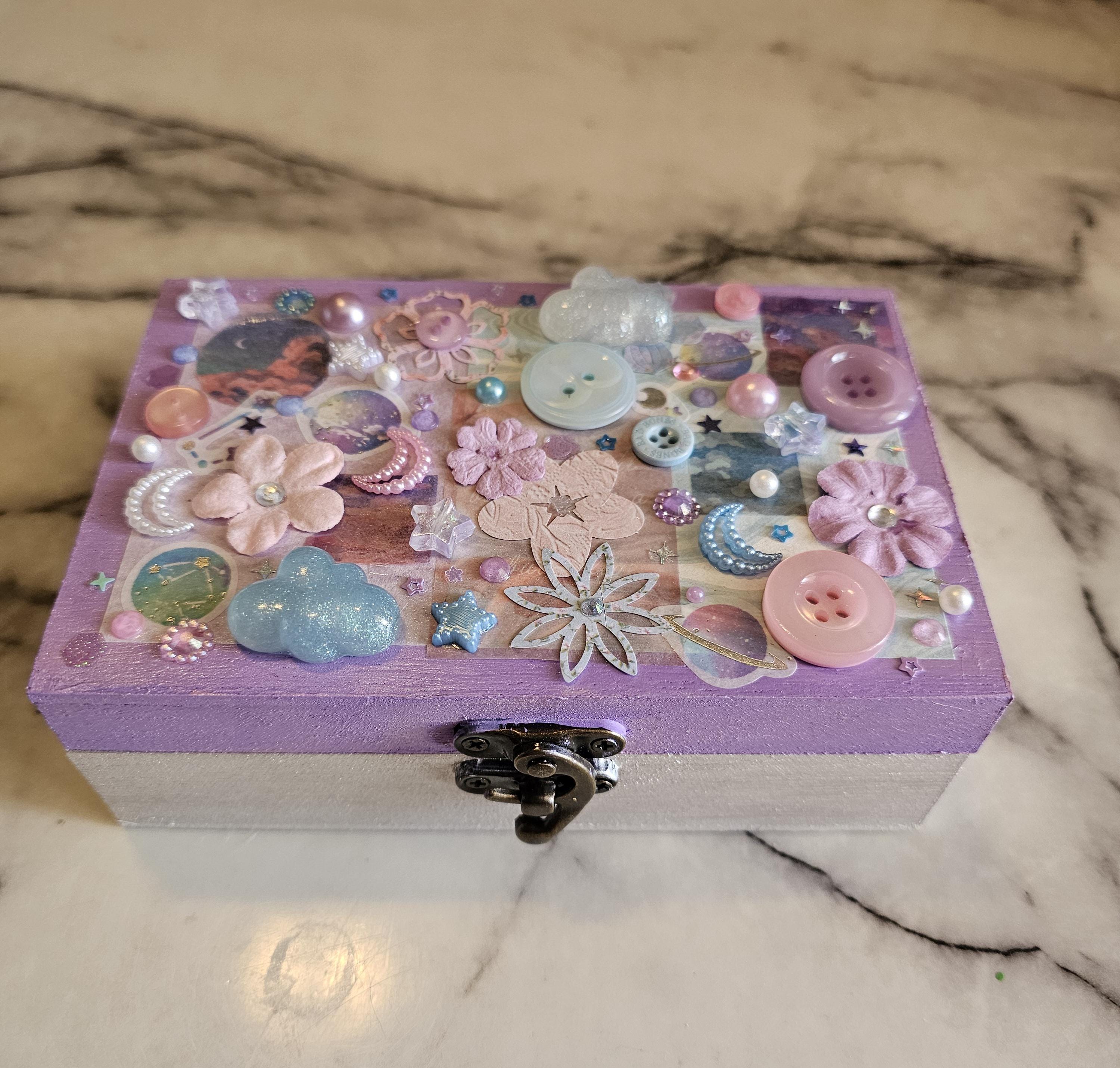 Dreamy Pastel Sunset Purple Wooden Decorative Box for Jewelry - Etsy