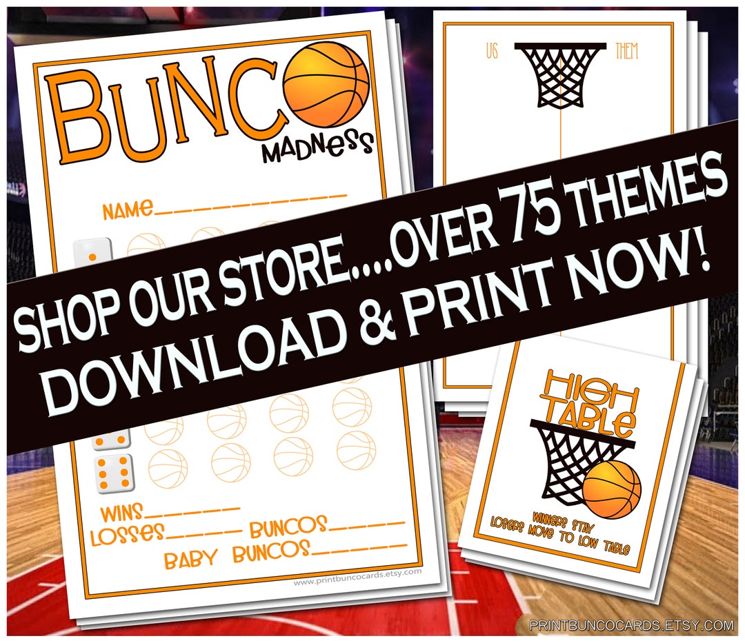 March Madness Basketball Themed Bunco Set Bunko Scorecards - Etsy
