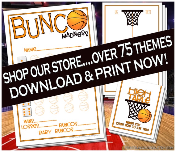 March Madness Basketball Themed Bunco Set Bunko Scorecards | Etsy