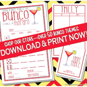 Printable Bunco Cards Set Custom Bunko Card Download Bunko | Etsy