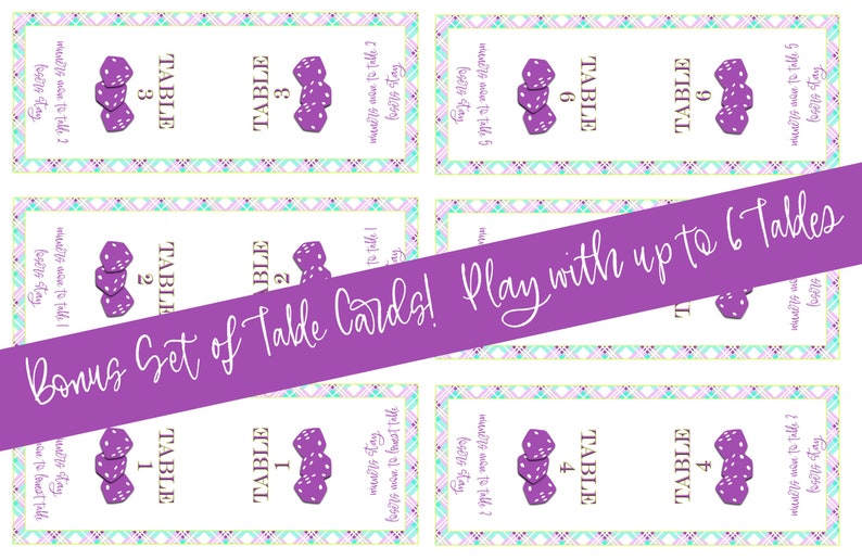 Printable Bunco Cards Set Custom Bunko Scorecards Score Sheets Instant ...