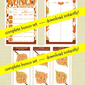 Printable Fall Bunco Set - Etsy
