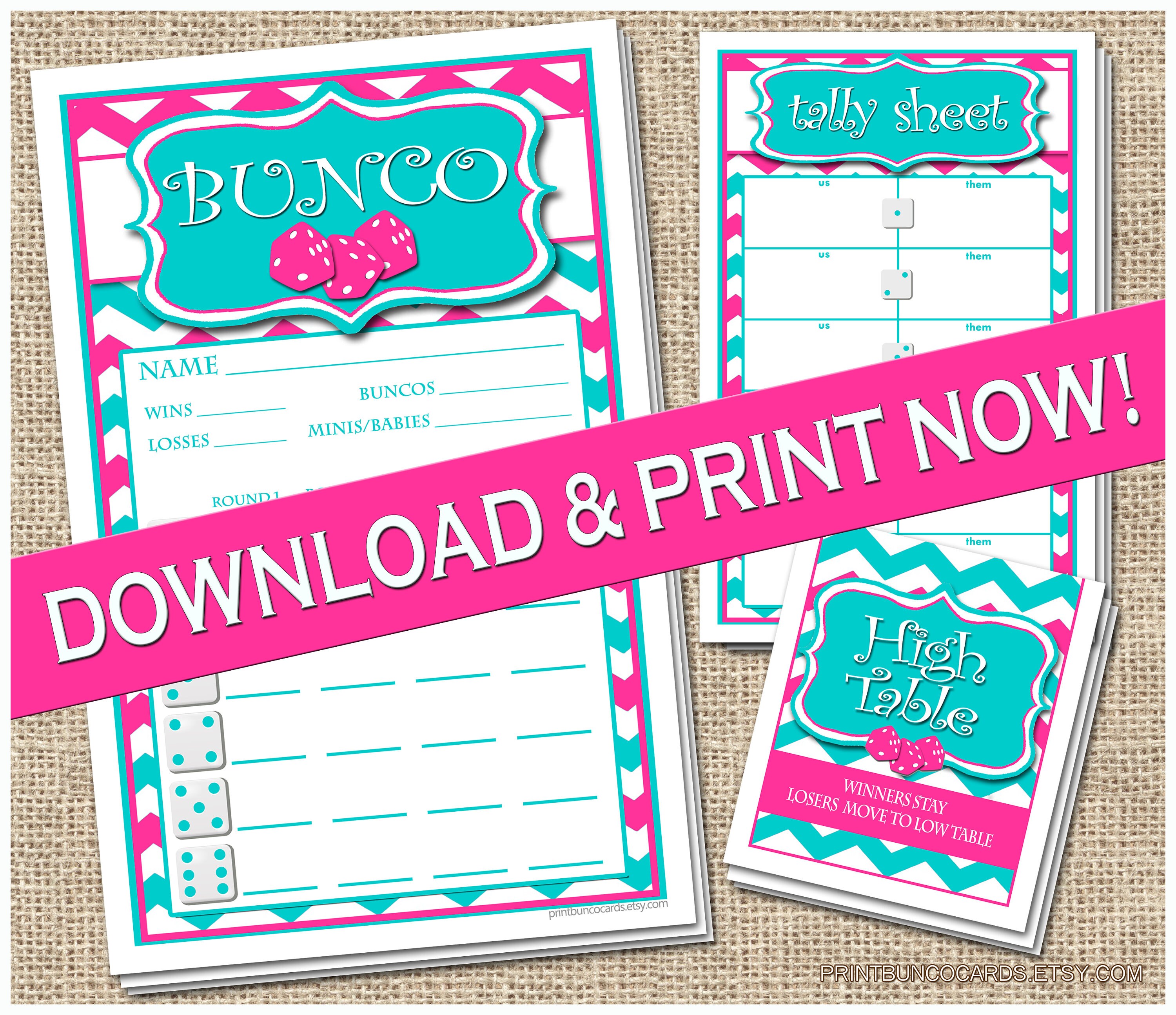 Printable Bunco Cards Bunko Scorecards Score Sheets Printables - Etsy ...