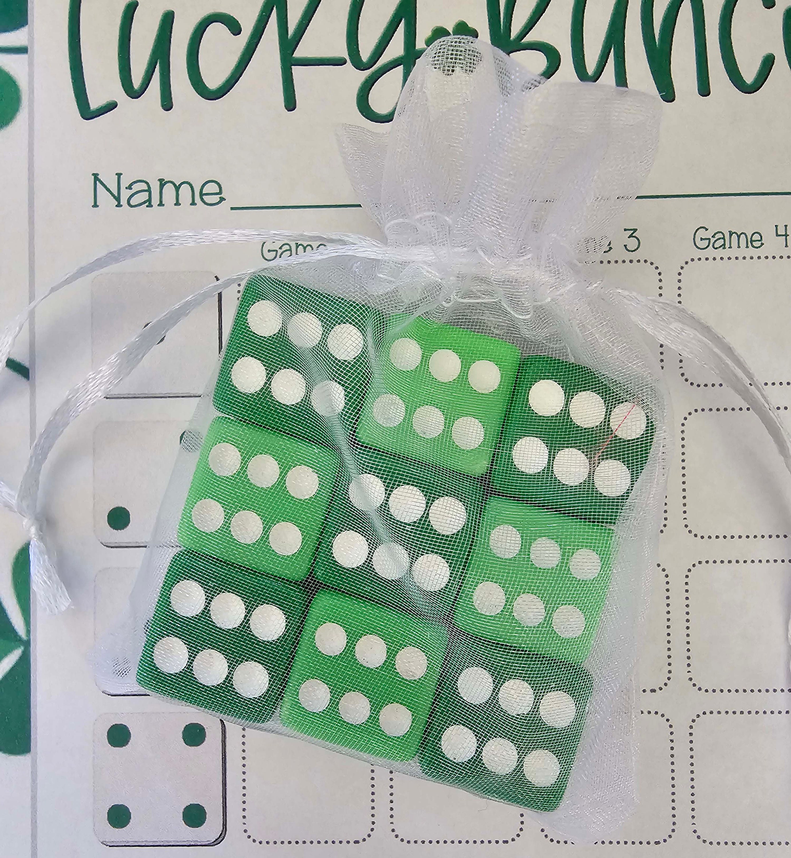 St. Patrick's Day Green Bunco Dice Set of 9 Dice Bunko 16mm for Your ...