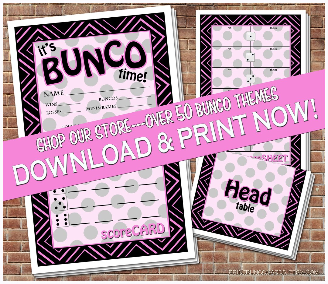 Printable Bunco Cards Bunko Scorecards Score Sheets Instant - Etsy