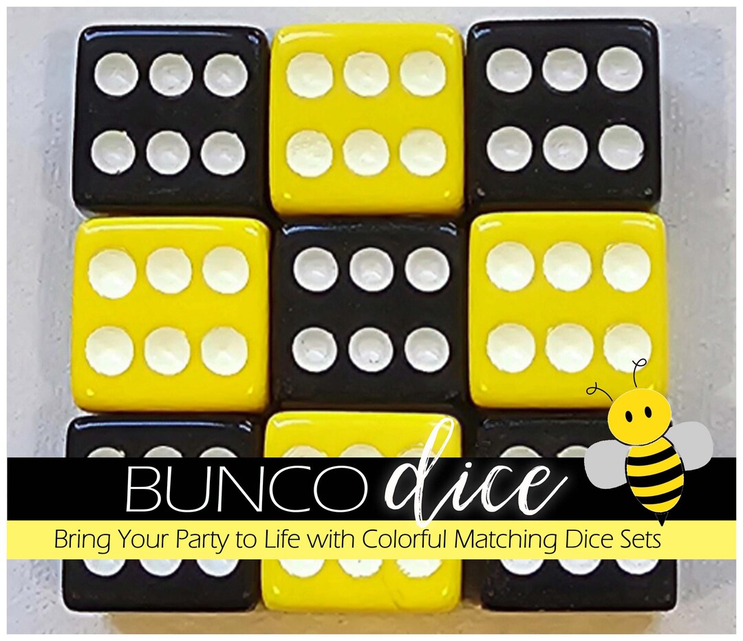 Bunco Dice Set of 9 Dice Bunko 16mm for Your Themed Bunco Party - Etsy