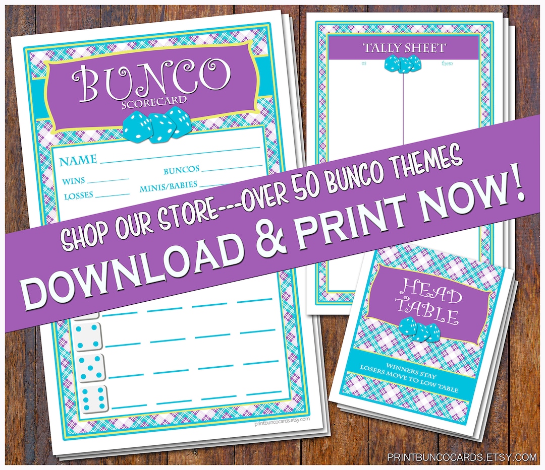 Printable Bunco Cards Bunko Scorecards Score Sheets Instant Download - Etsy