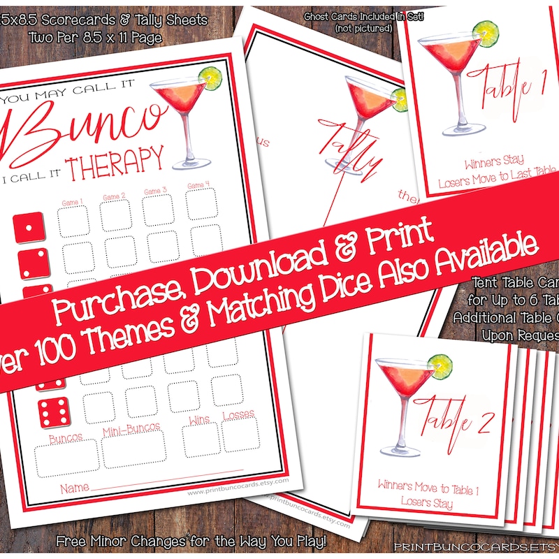 Bunco Cards - Etsy