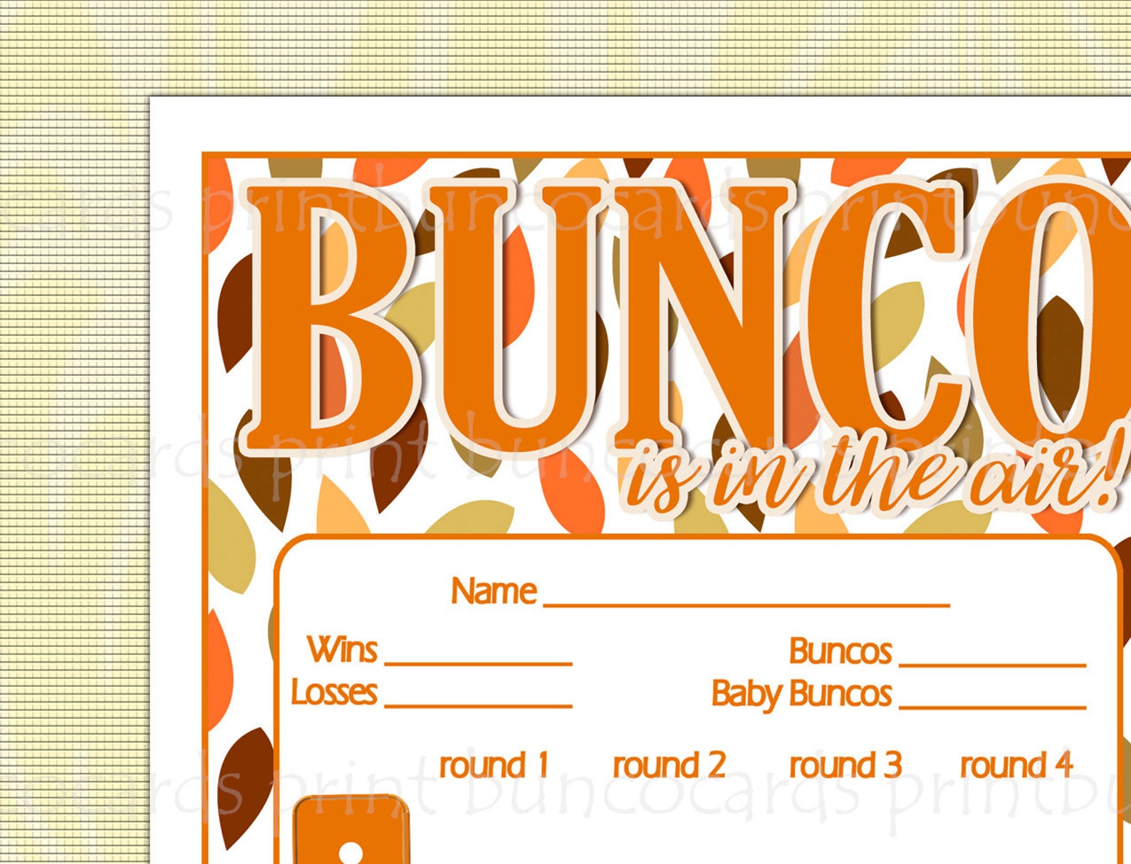 Printable Fall Bunco Set - Etsy
