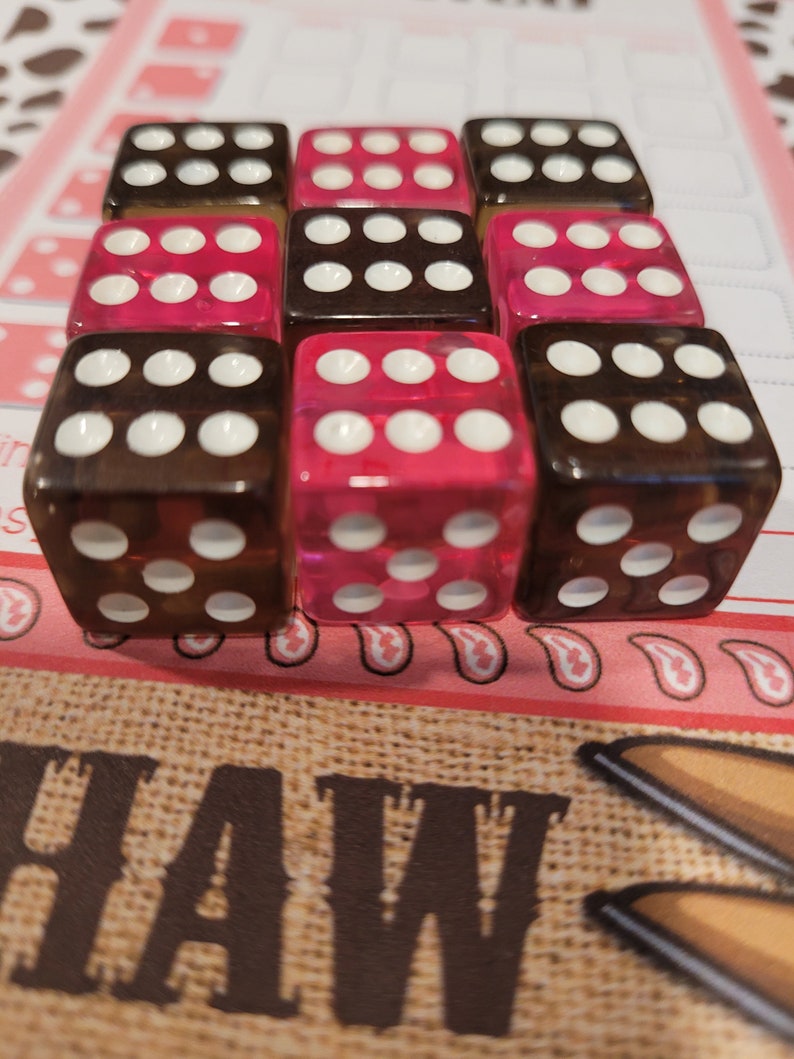 Cowgirl Dice Set of 9 Bunco Dice Bunko (16mm) for Your Western Themed ...