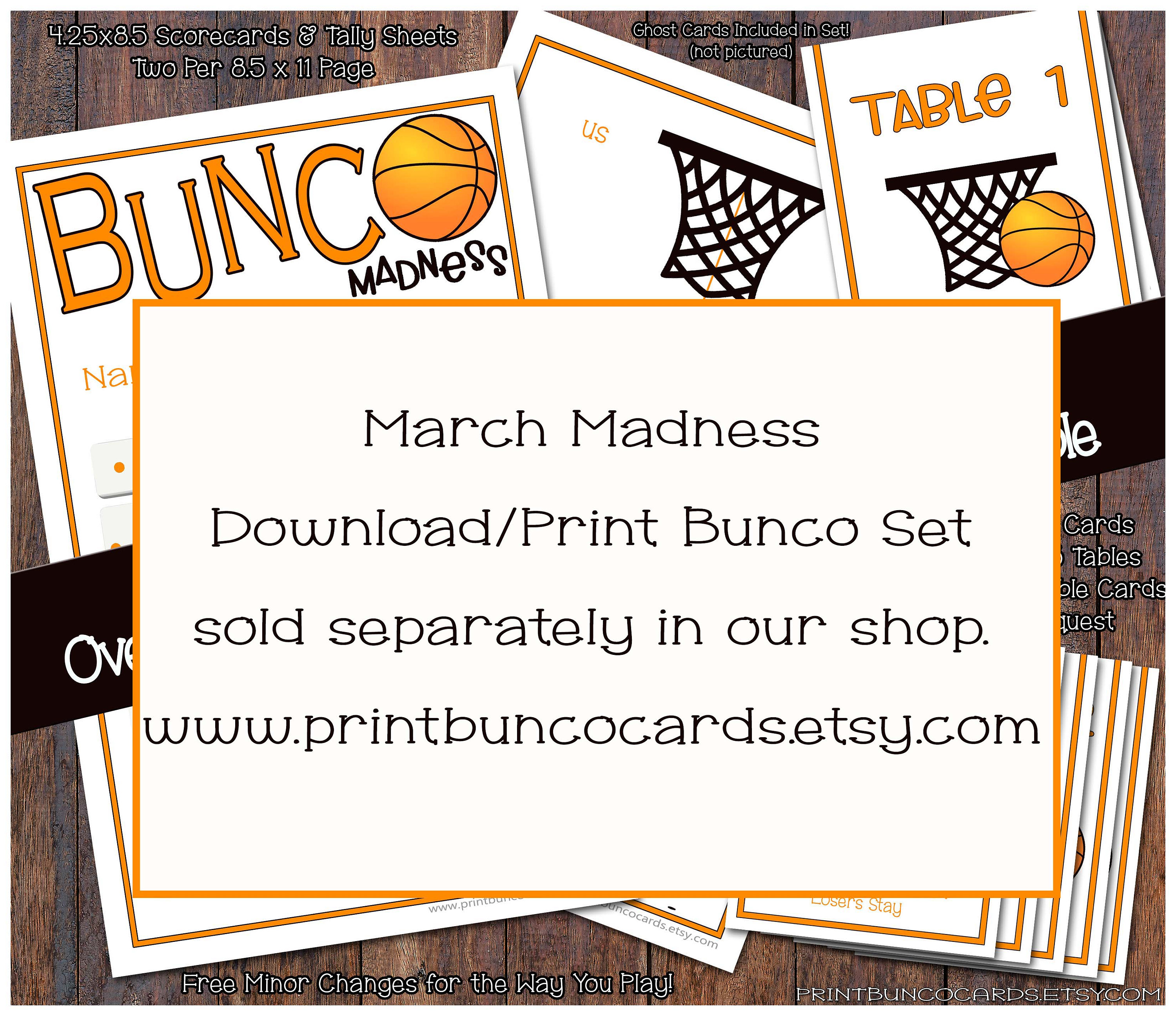Set of 9 Dice Bunko 16mm for Your March Madness Basketball Themed Bunco ...