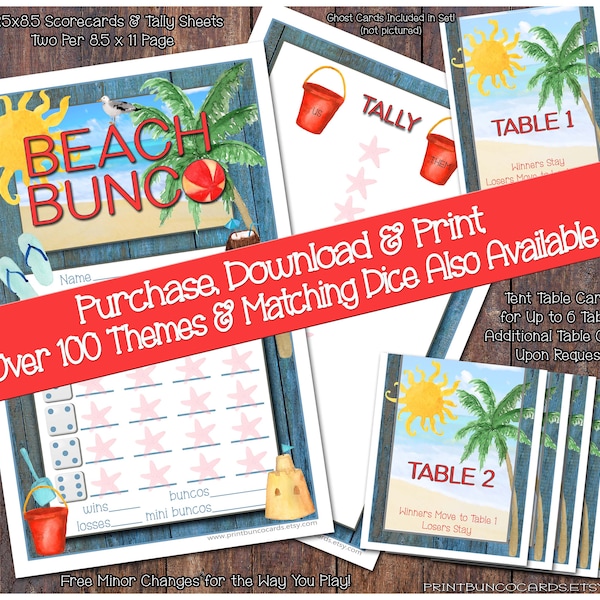 Free Printable Bunco Sheets - Etsy