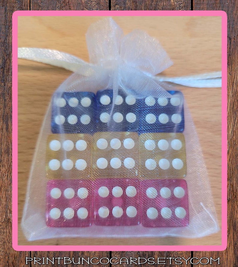 Colorful Dice Set of 9 Dice Bunko 16mm for Your Themed Bunco Party FREE ...