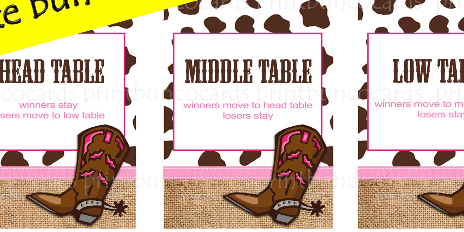 Printable Yee Haw Western Themed Bunco Cards Bunko Scorecards - Etsy