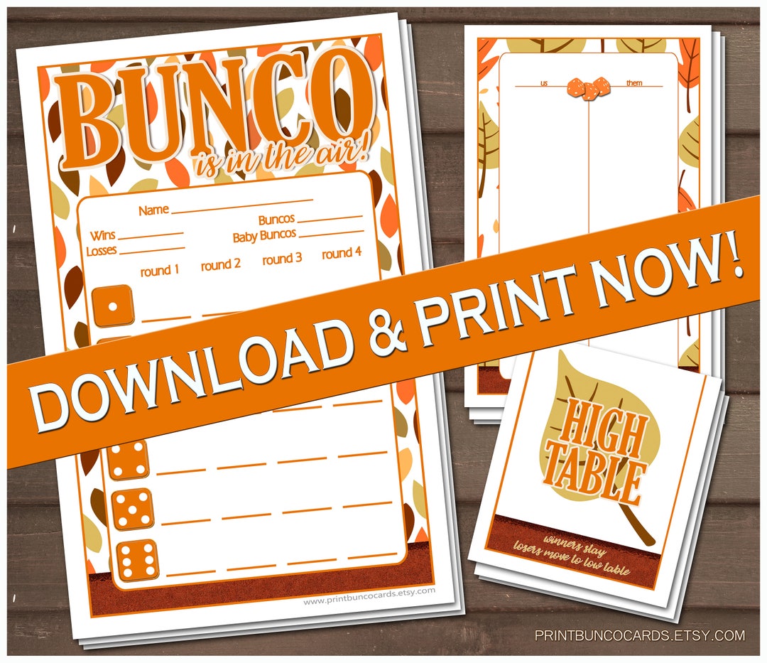 Printable Fall Bunco Set - Etsy