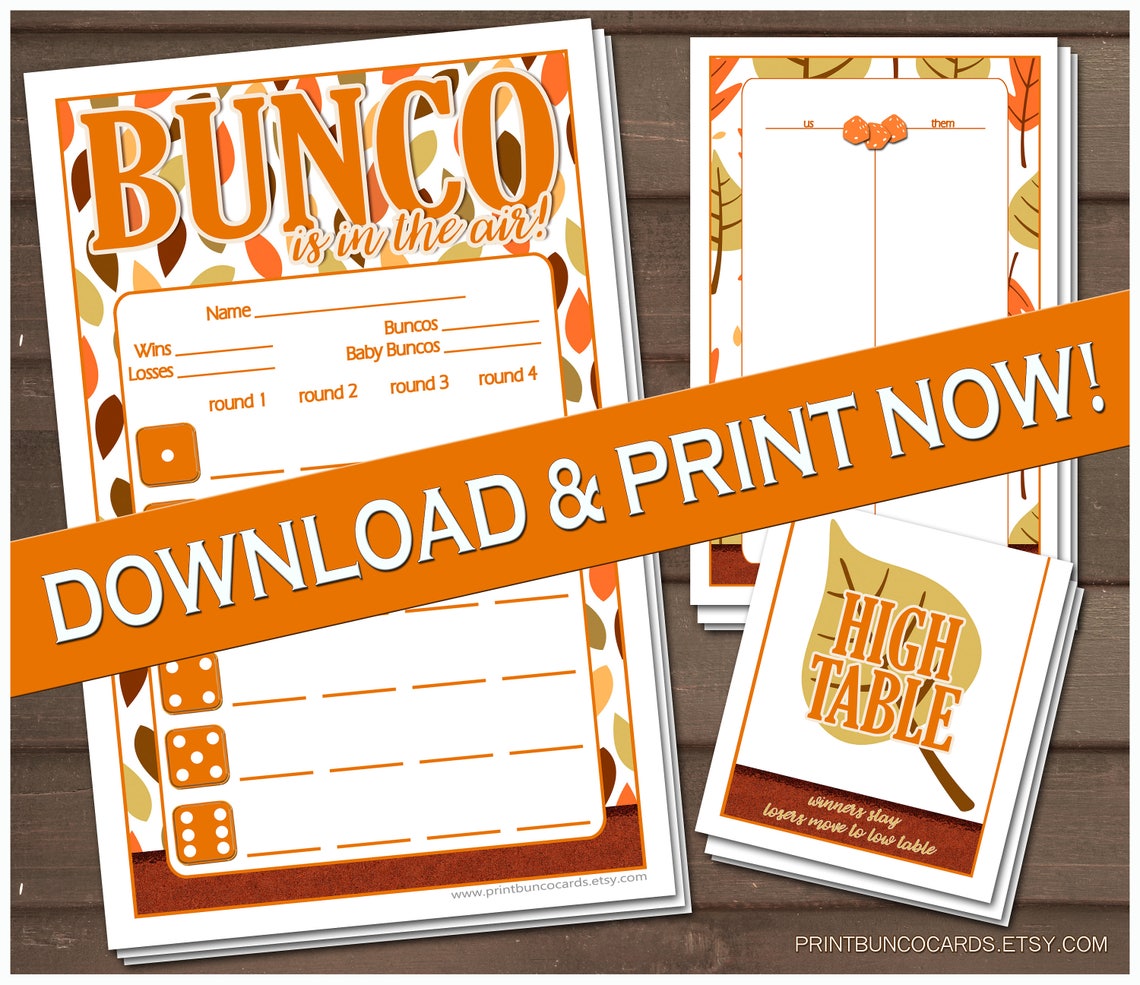 Printable Fall Bunco Set - Etsy