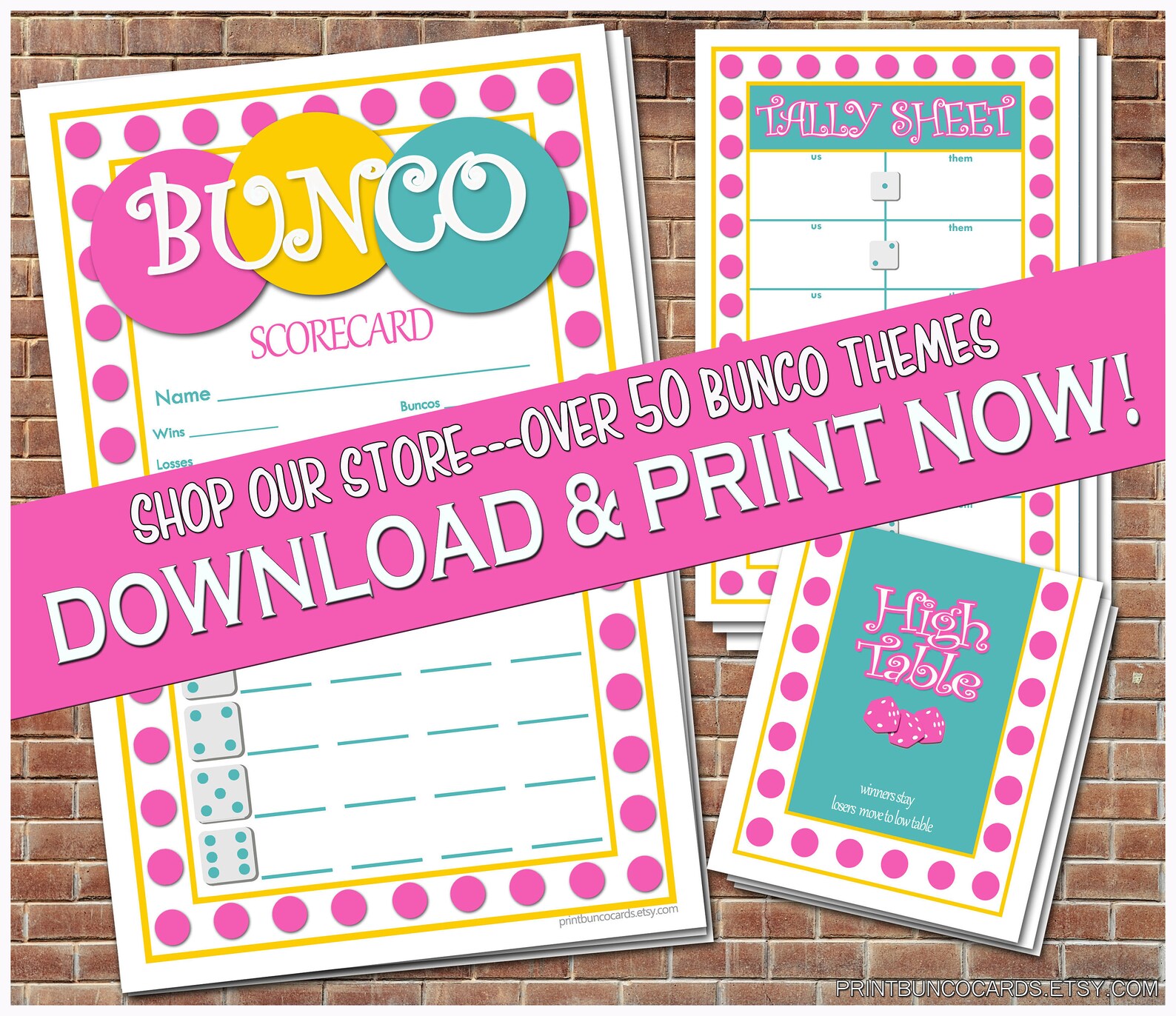 Printable Bunco Cards Bunko Scorecards Score Sheets Instant - Etsy