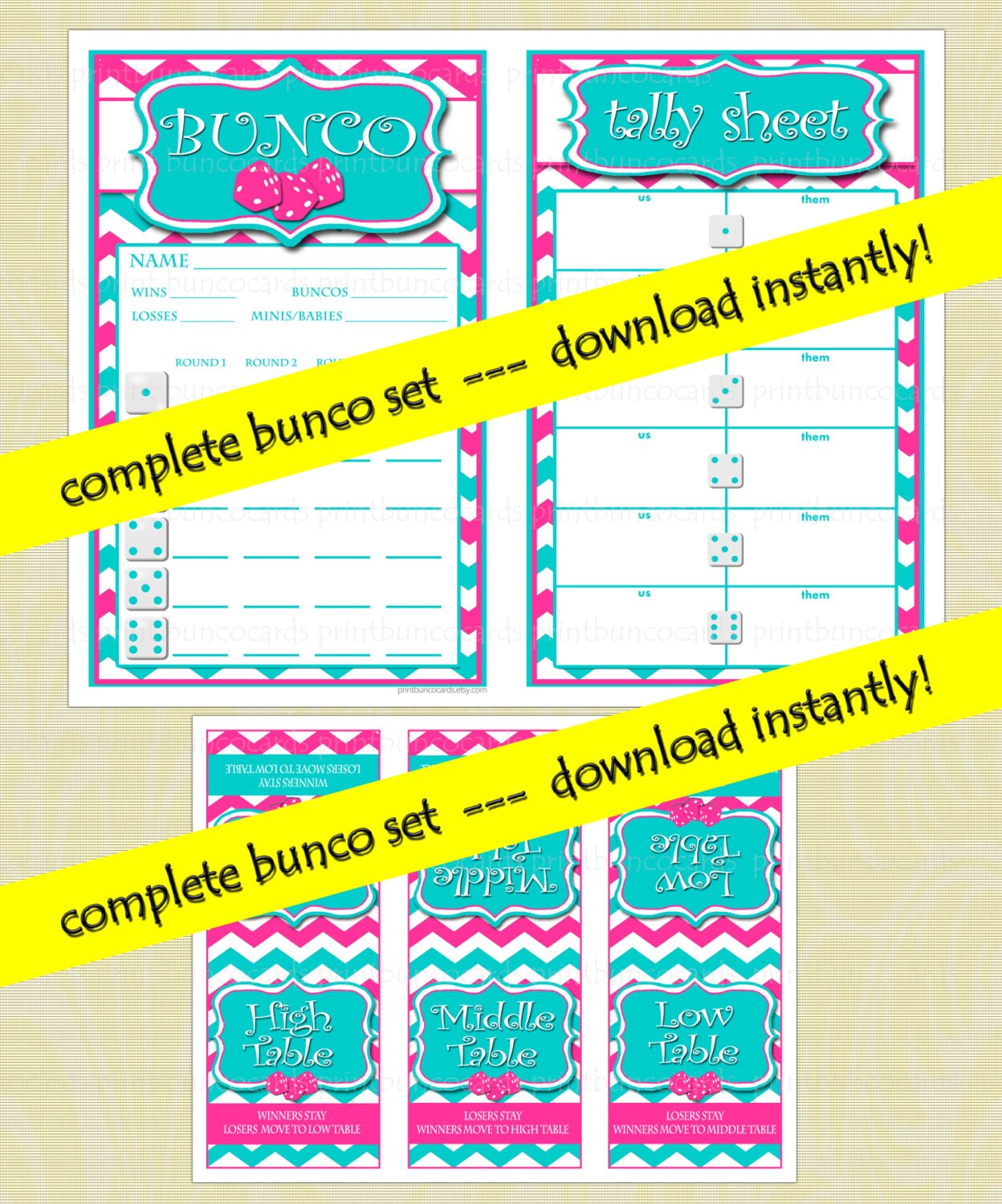 Printable Bunco Cards Bunko Scorecards Score Sheets Printables - Etsy ...