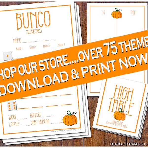 Free Printable Bunco Sheets - Etsy