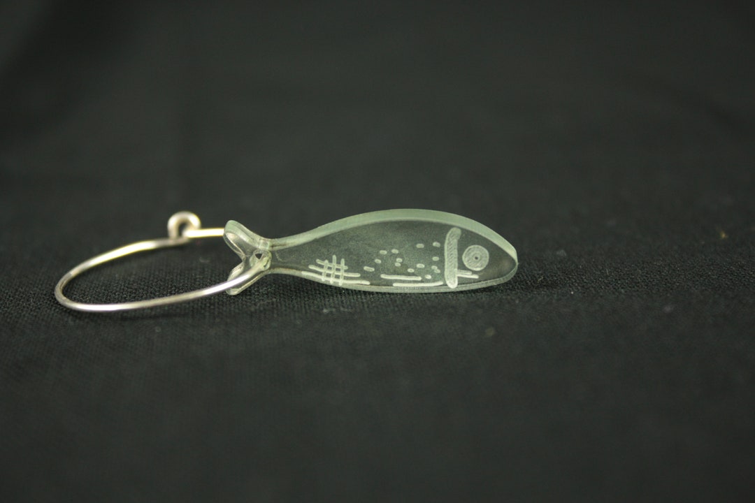 Miniature Translucent Green Fish Hoops- Designed by Katie Whittaker - Etsy