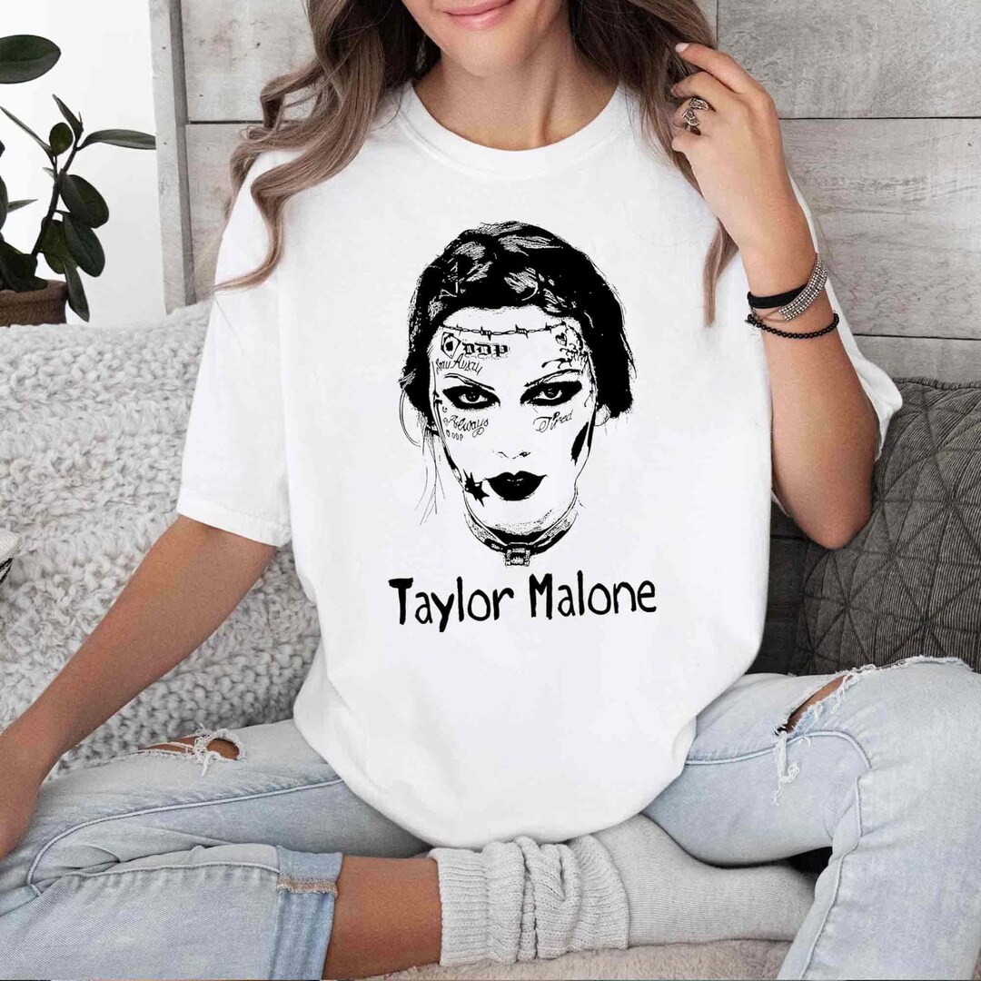 Taylor Malone Tattoo Shirt, TTPD Tortured Poets Shirt, White Artistic ...