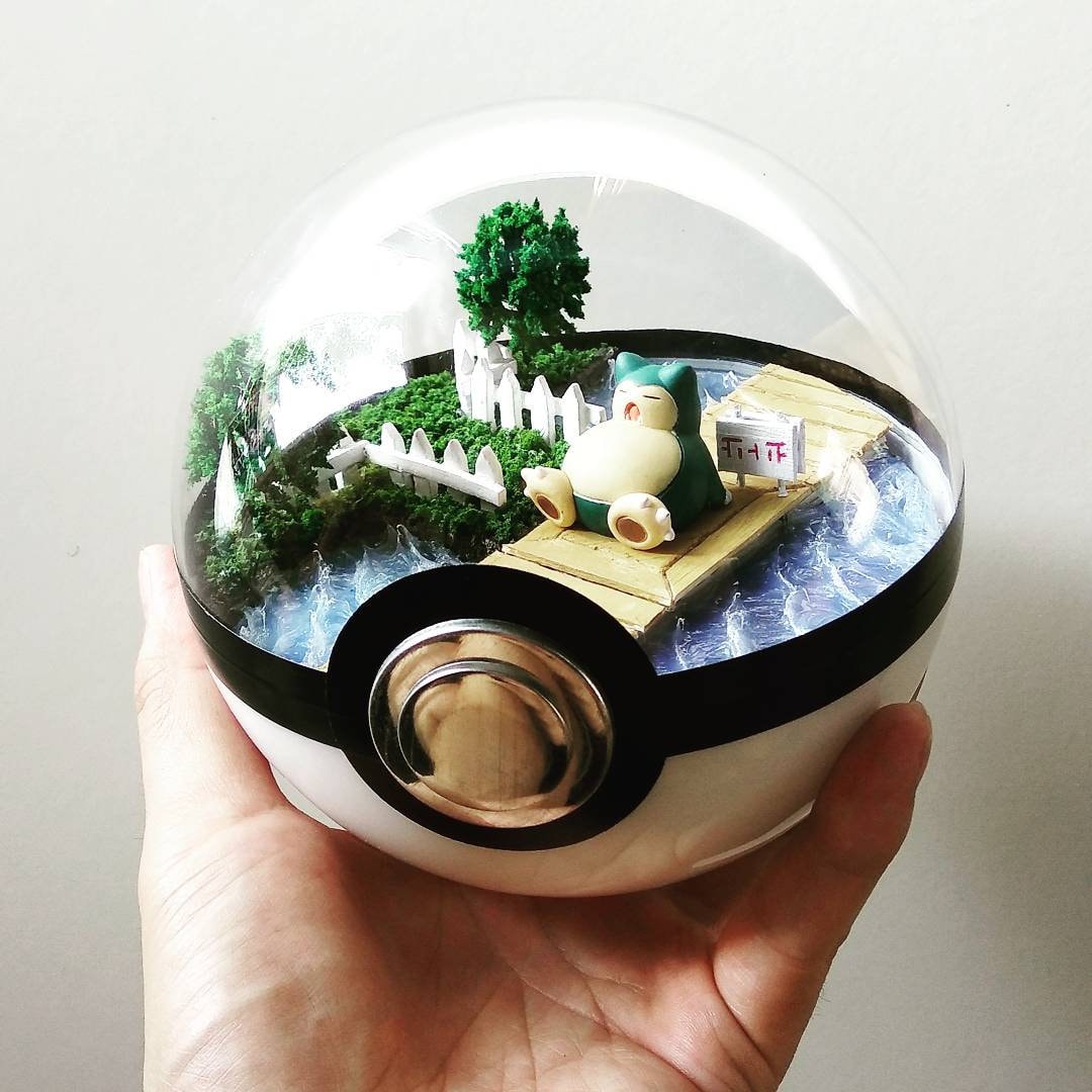 Fan Art SNORLAX (SPECIAL EDITION 6.3inch) Pokeball Diorama Terrarium - Etsy