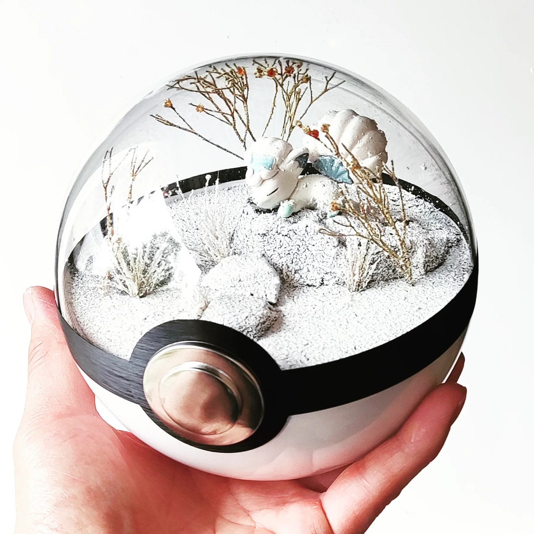 Fan Art ALOLAN VULPIX (large 5.5inch) Pokeball Diorama Terrarium - Etsy