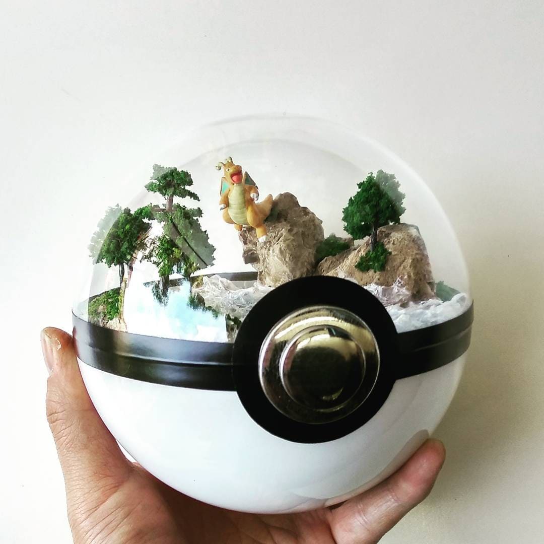 Fan Art DRAGONITE (large 5.5inch) Pokeball Diorama Terrarium - Etsy