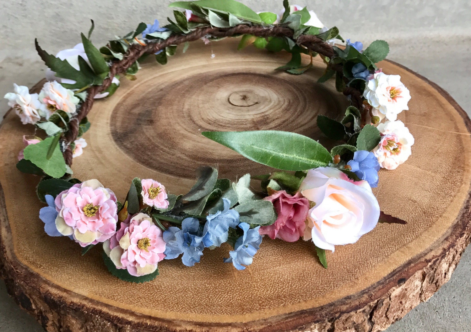 Custom Flower Crown Solid Ring nonadjustable. Silk | Etsy