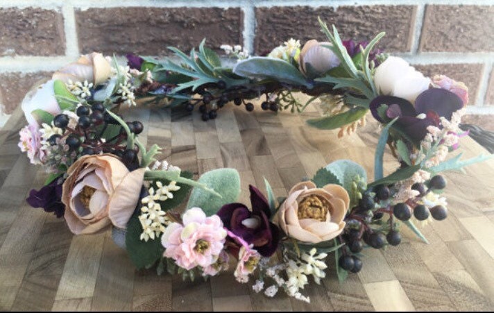 Custom Flower Crown Solid Ring nonadjustable. Silk | Etsy