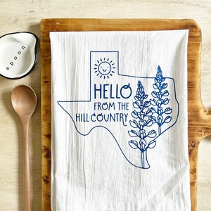 Texas Hill Country Hello Bluebonnet Tea Towel - Etsy