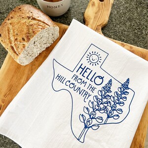 Texas Hill Country Hello Bluebonnet Tea Towel - Etsy