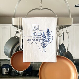 Texas Hill Country Hello Bluebonnet Tea Towel - Etsy
