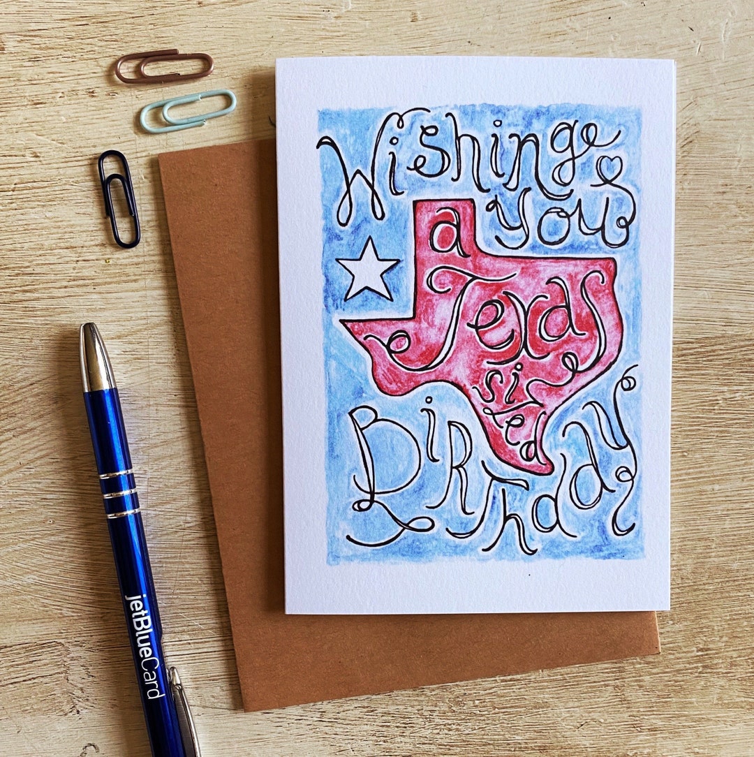 Texas-sized Birthday Greeting Card - Etsy