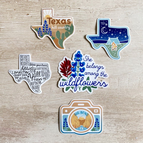 Texas Die Cut Sticker Pack - Etsy