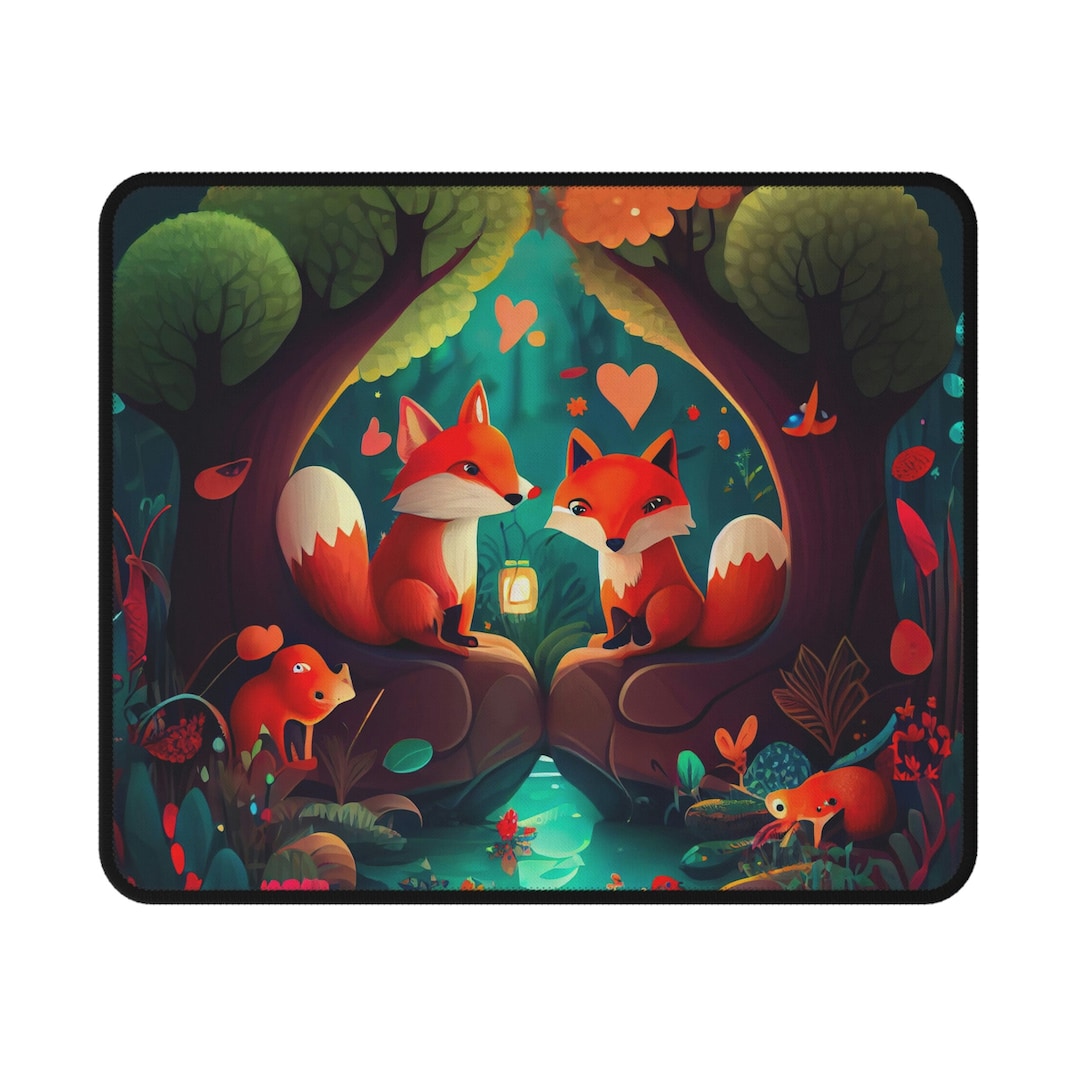 Cute Foxes Mouse Pad, Furry Friends Mouse Pad, Cute Mouse Pad for Kids ...