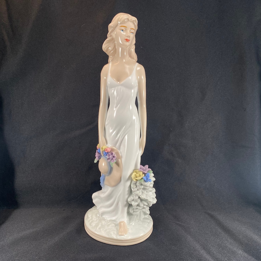 Fine Art Porcelain Sculpture, Woman Figurine Statue, Sophisticated ...
