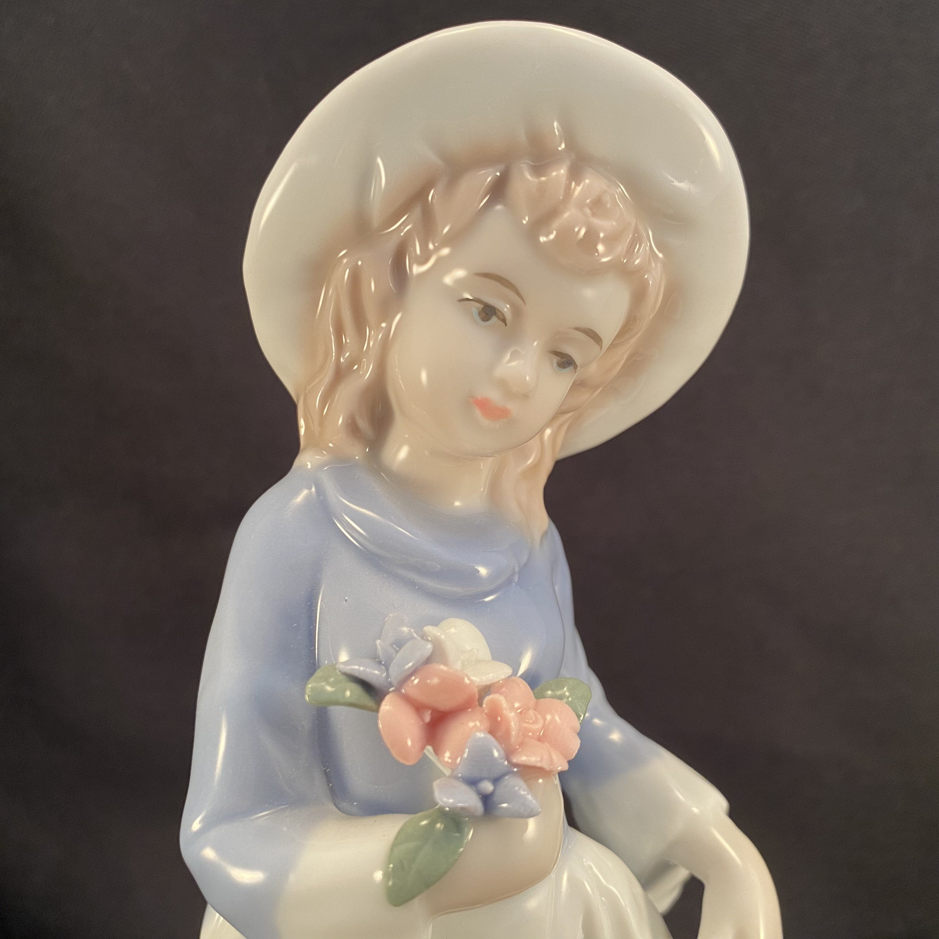 Vintage Porcelain Girl Figurine With Flower Bouquet - Etsy
