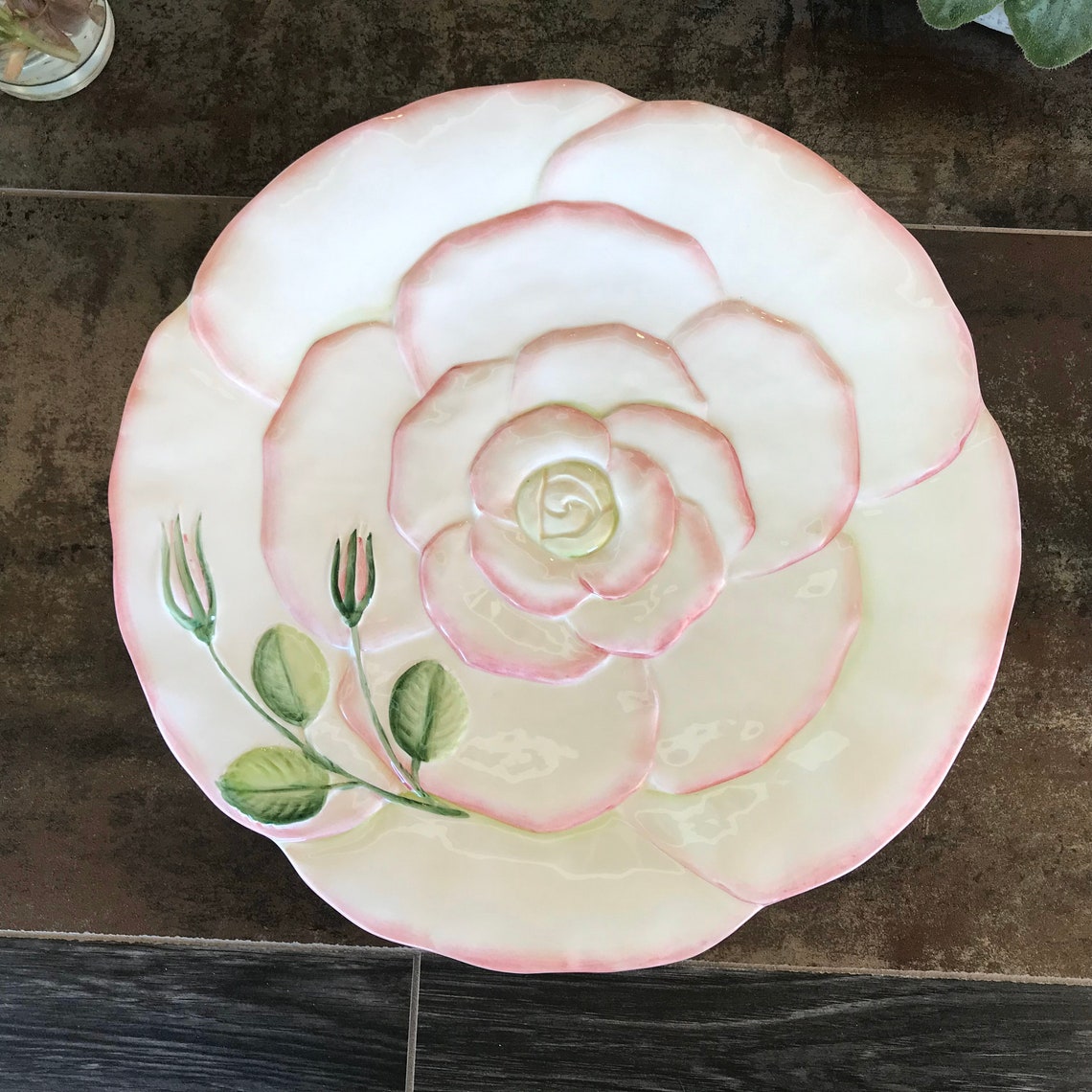Dinner Plate Decorative Flower Plate Large Floral Plate | Etsy