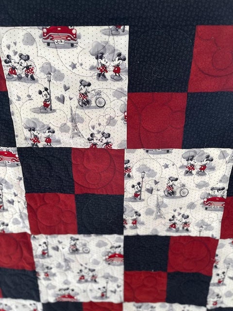 Mickey and Minnie Mouse Quilt, Mice in Paris, Professional Quilting ...