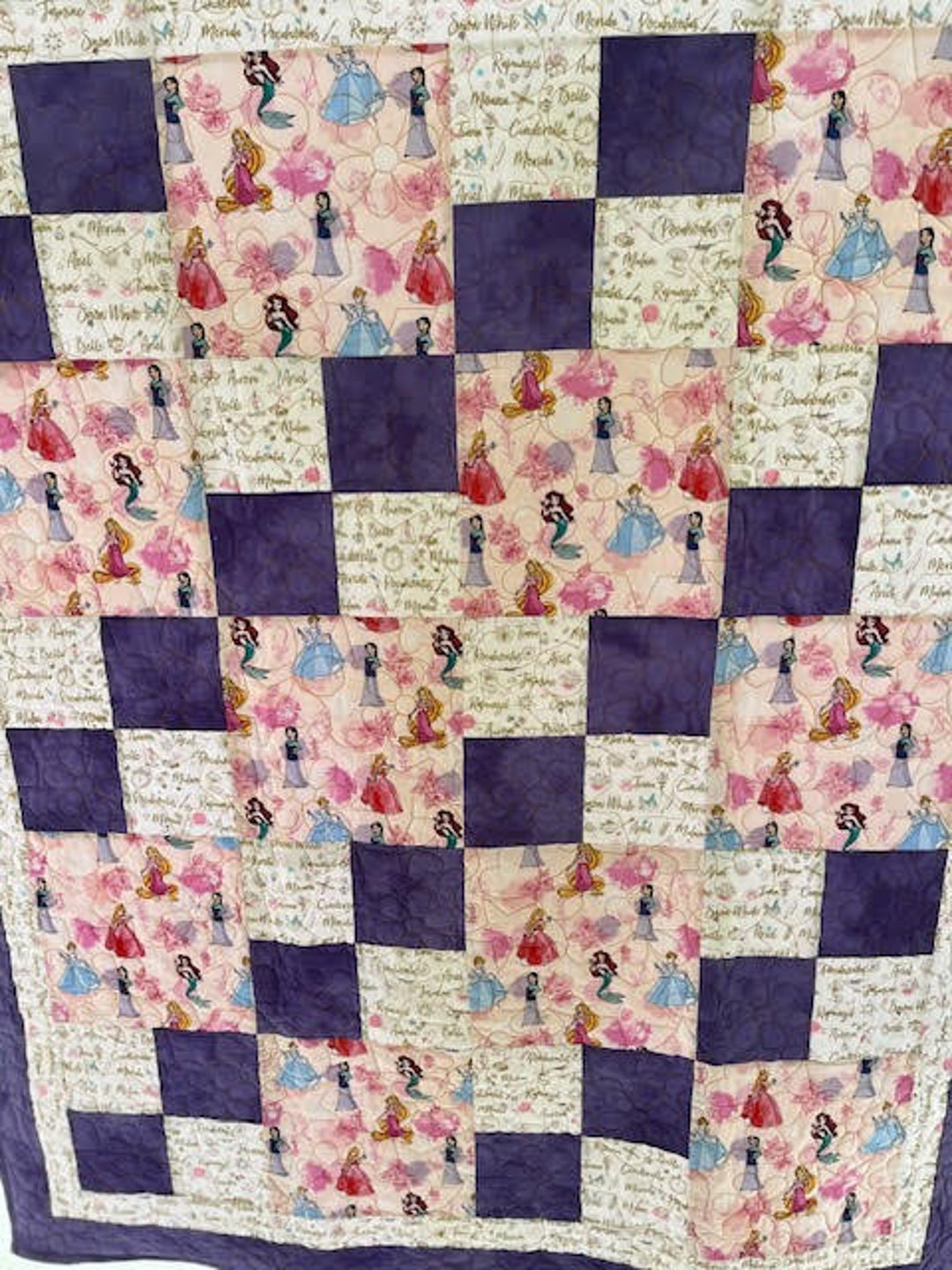 Princesses in Purple Quilt, Disney Princesses, Professional Quilting ...