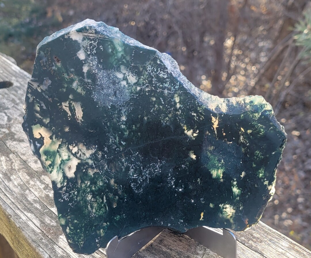An Outstanding Rough Slab of Green Moss Agate - Etsy